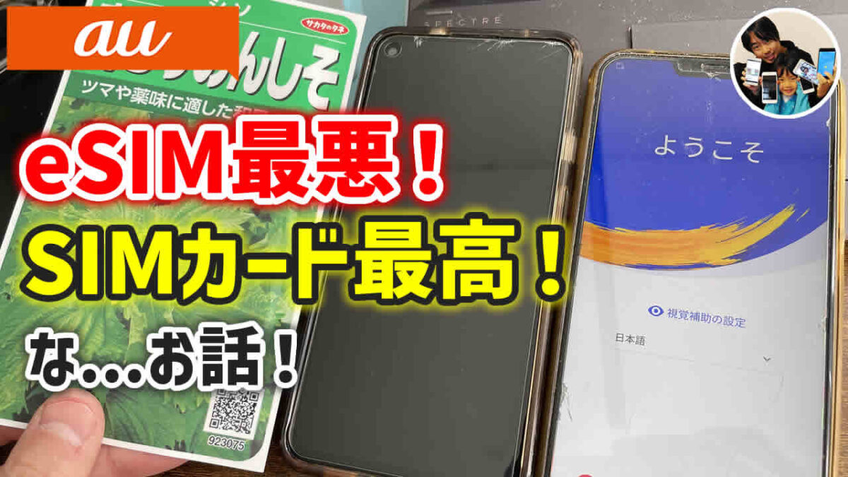 「eSIM最悪！」auスマホ故障で電話番号認証ができなくなったけどSIMカード発行で解決！